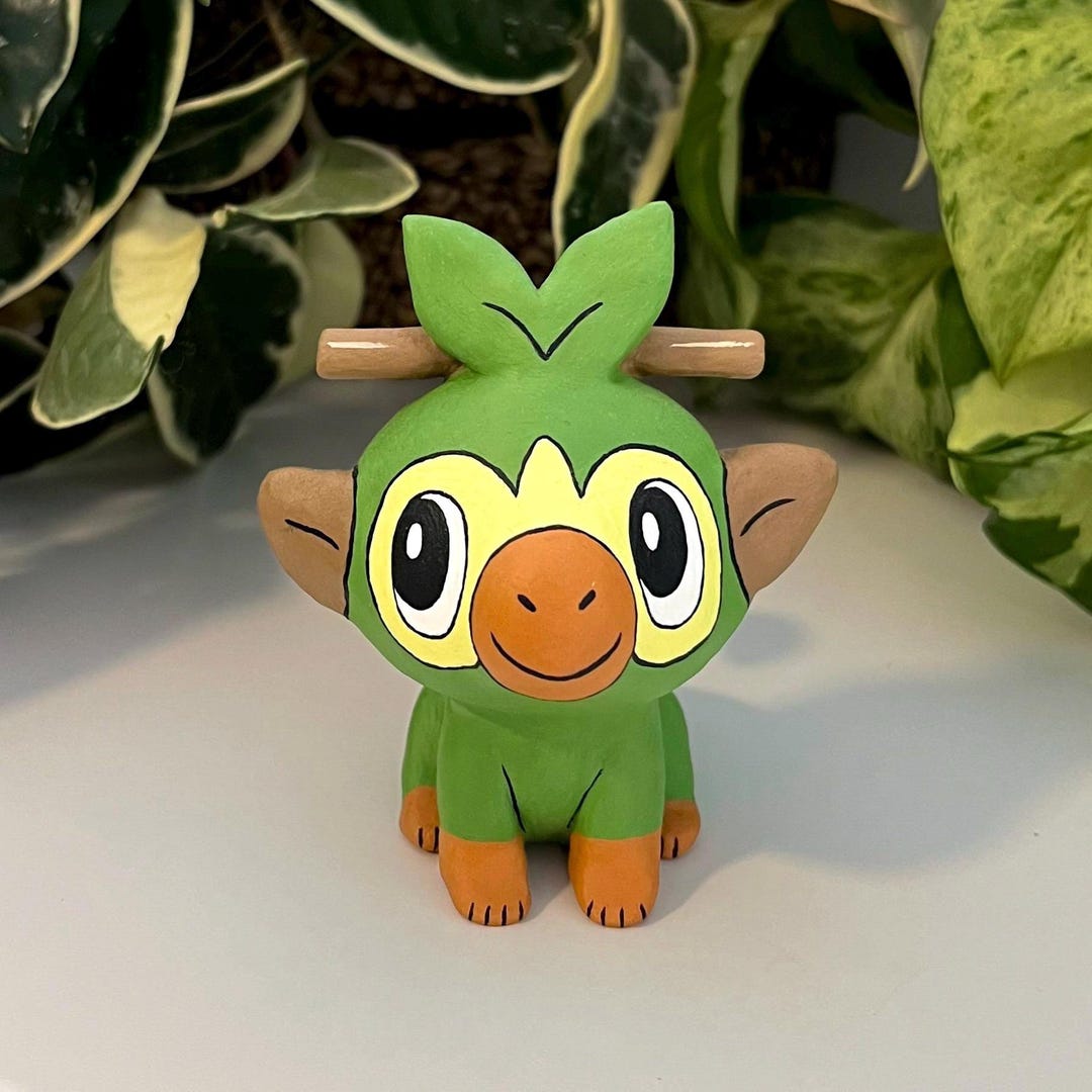 Grookey Pokémon Handmade Cozy Clay Figure Desk Buddy - Etsy