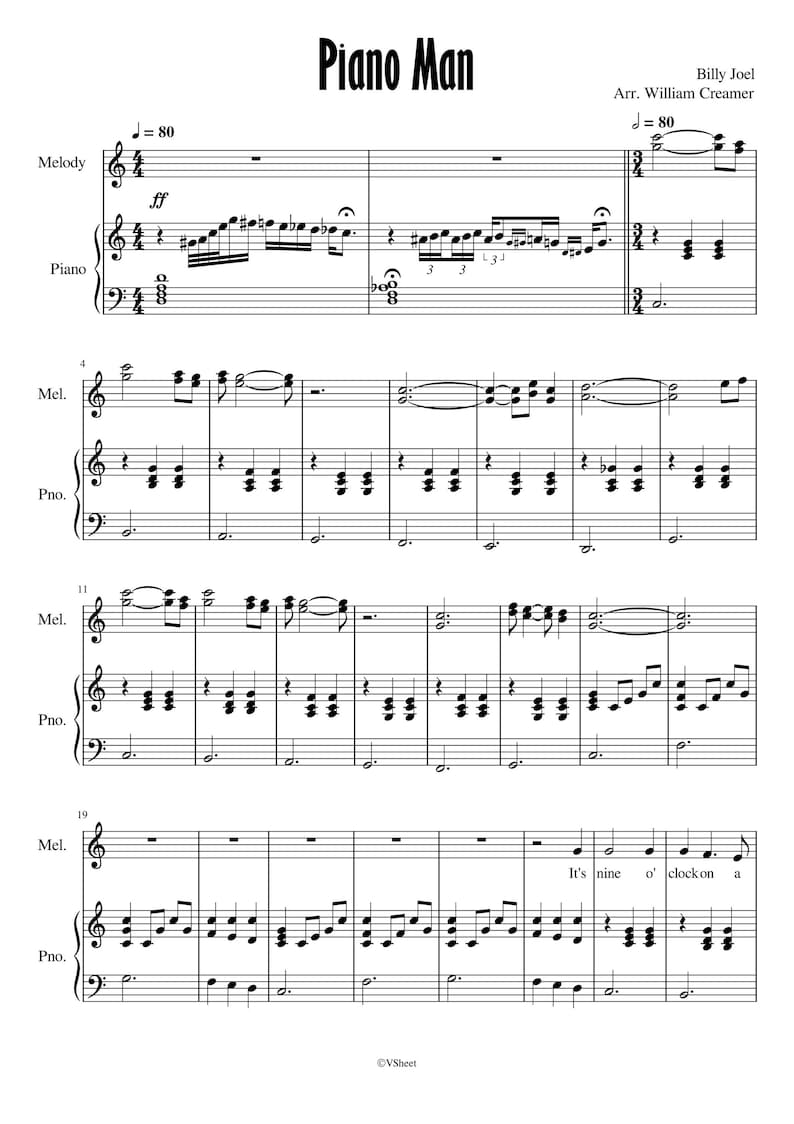 The Piano Man Sheet Music