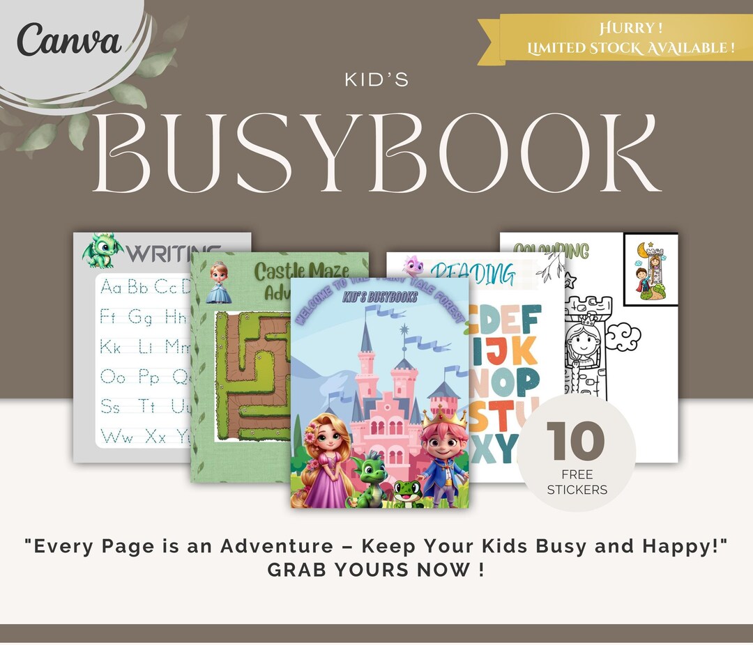 Printable Kids Busy Book, Fun Activities Book, Kids Busy Book - Etsy