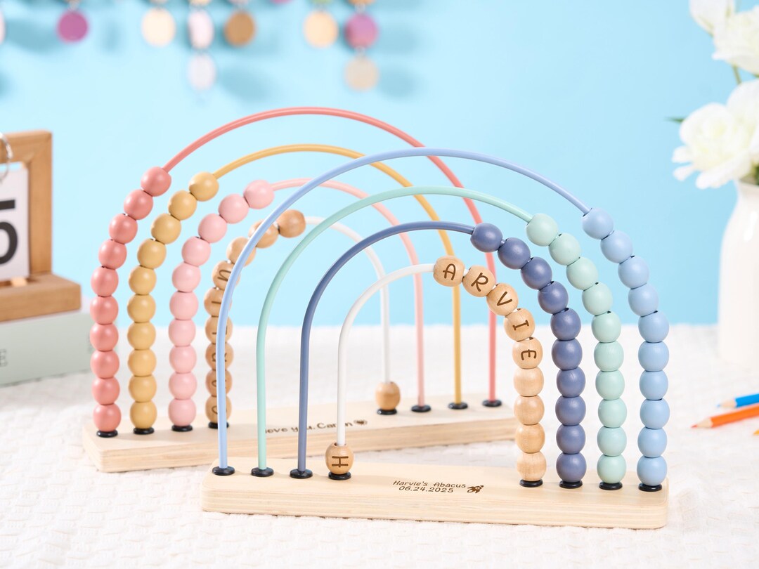 Personalized Montessori Abacus,custom Wooden Engraved Abacus,kid ...