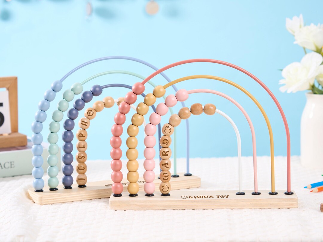 Custom Montessori Abacus,personalized Rainbow Engraved Abacus,wooden ...