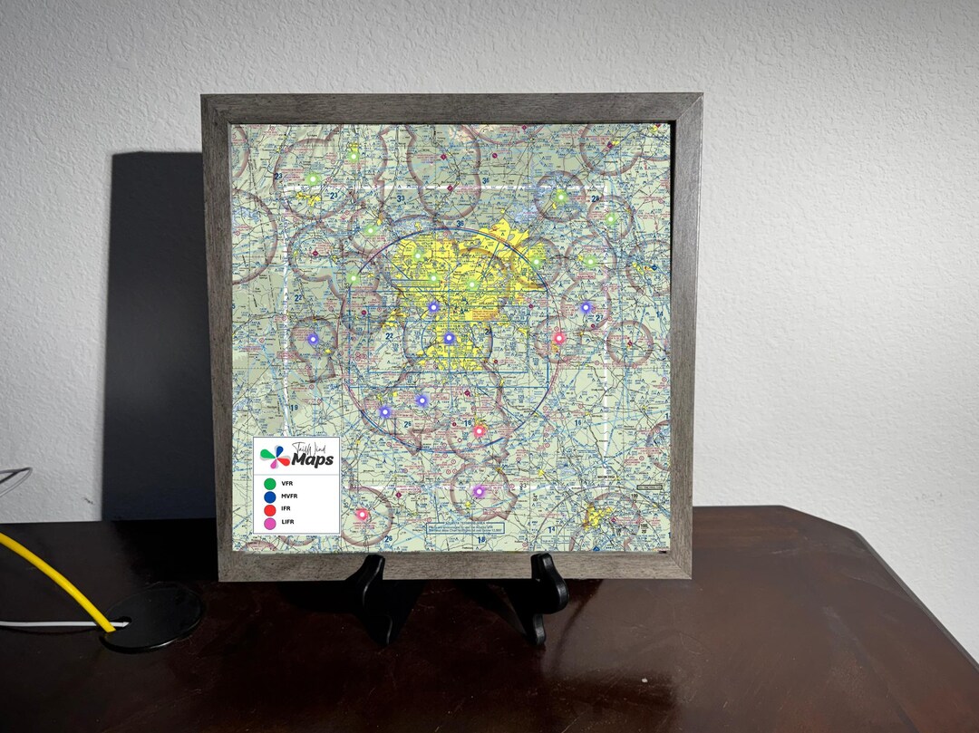 12x12 Atlanta Aviation Weather Map – Live Airport Weather Display by ...