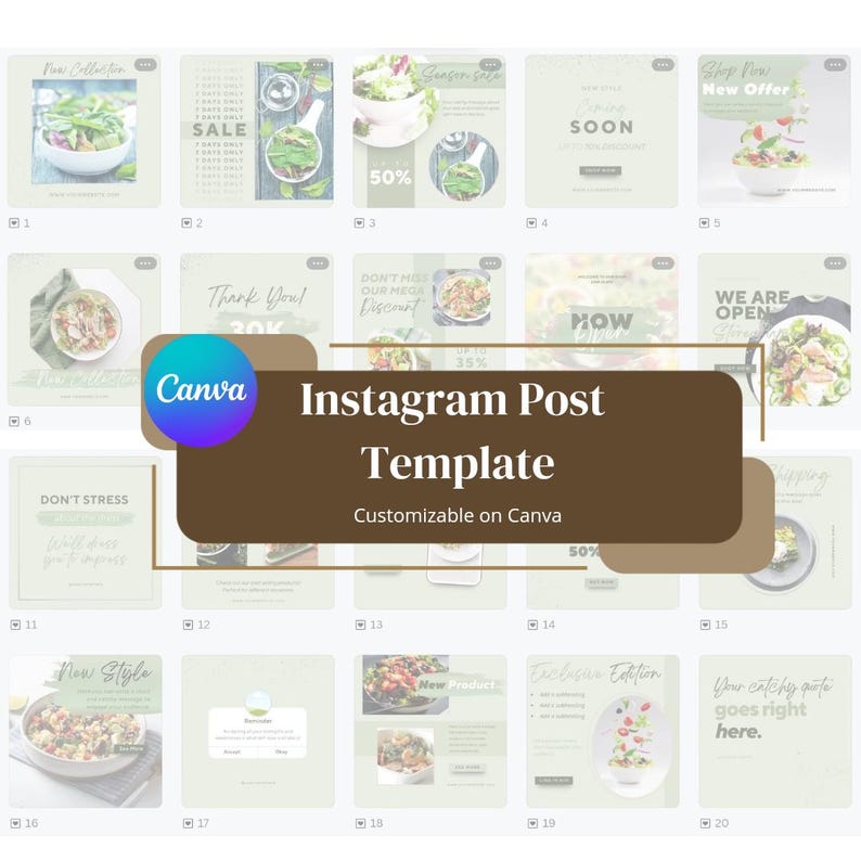 100 Green Instagram Templates Green Canva Editable Templates Clean ...