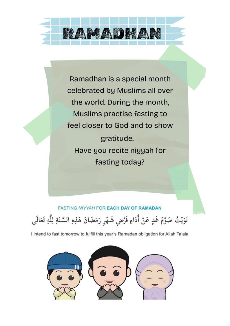 Kids Ramadhan Journal 2025 Activity Books and Fasting Tracker, Al-quran ...