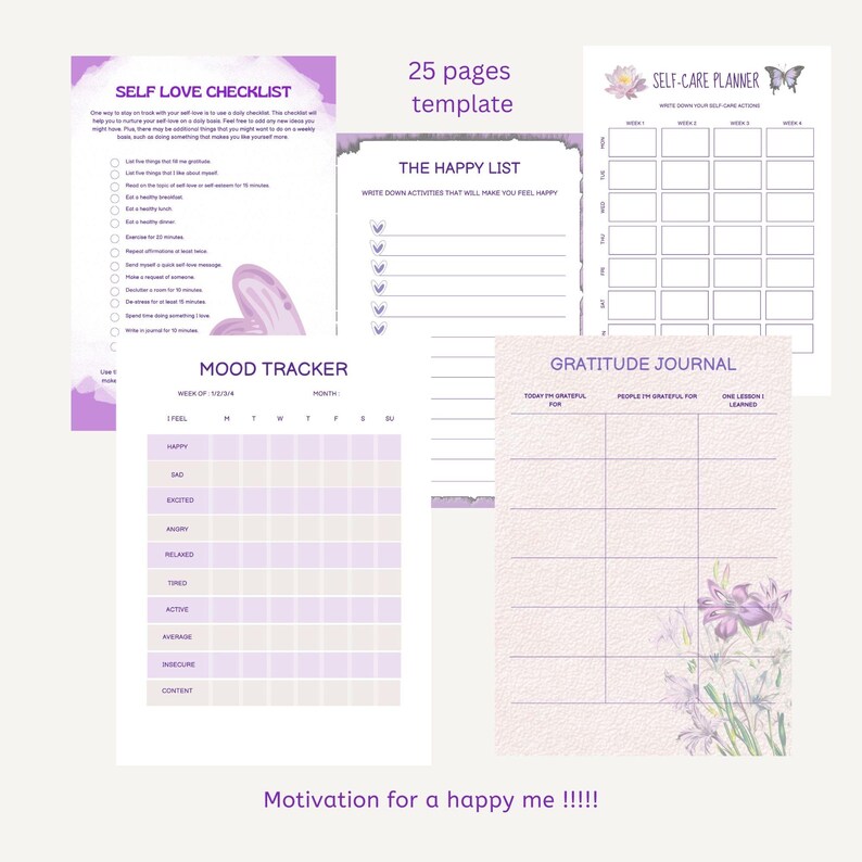 Self-care Planner, Mood Tracker, Self-care Routine (digital Download ...