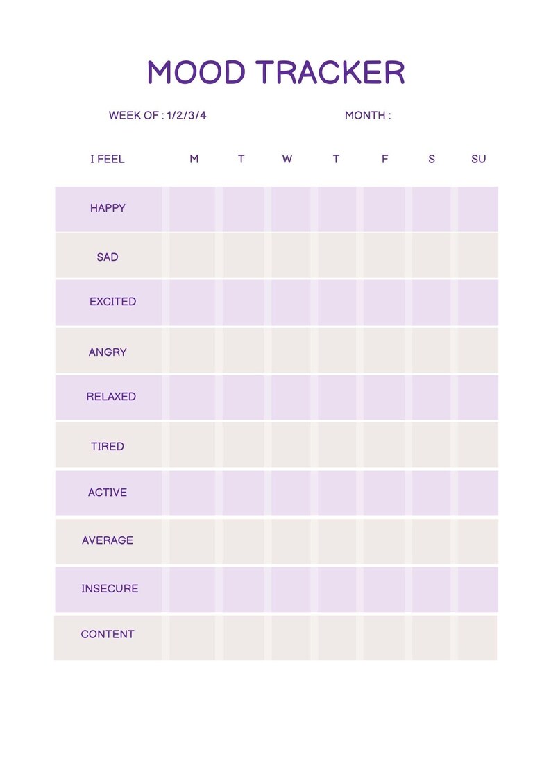 Self CARE Planner Editable in Canva and Easy to Download, Sweet Purple ...