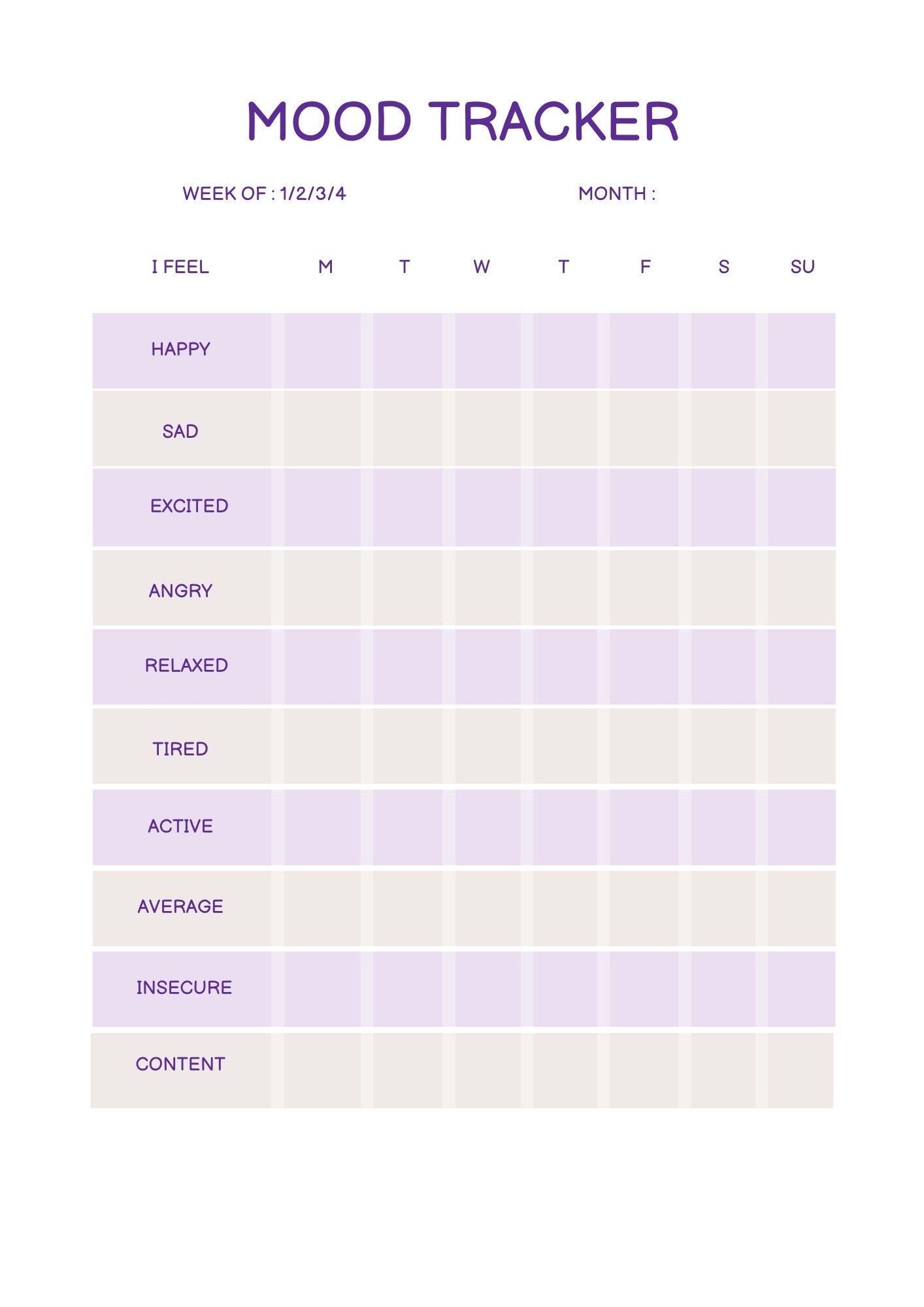 Self-care Planner, Mood Tracker, Self-care Routine (digital Download ...