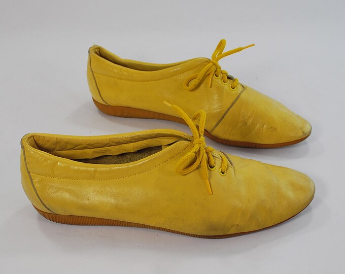 Italian Banana Bohemian .canary Yellow Lace up Sneakers - Etsy