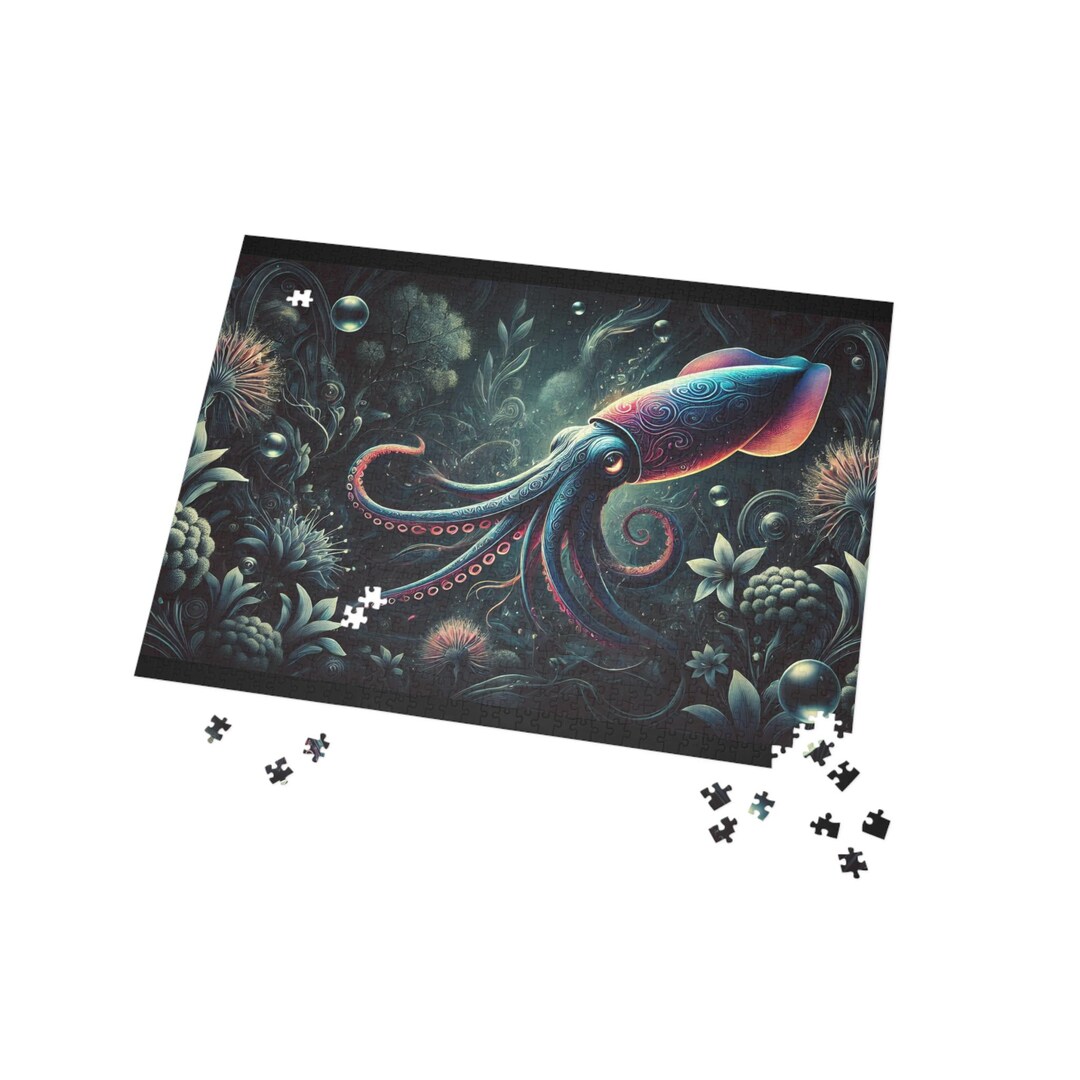 Puzzle, Magical Squid Fantasy 500 and 1000 Pieces - Sea Creature Jigsaw ...