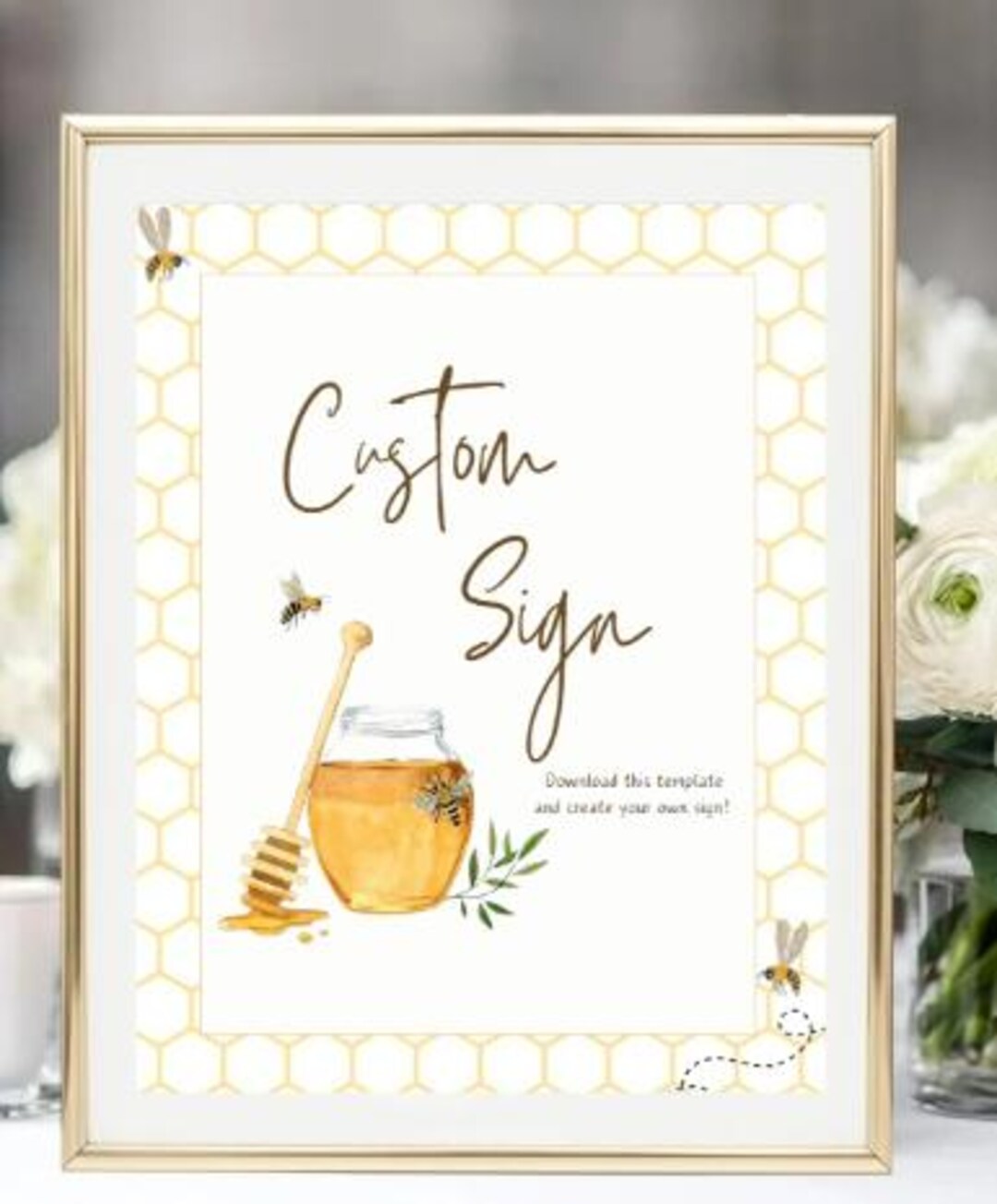 Custom Sign Template: A Little Honey is on Its Way - Etsy