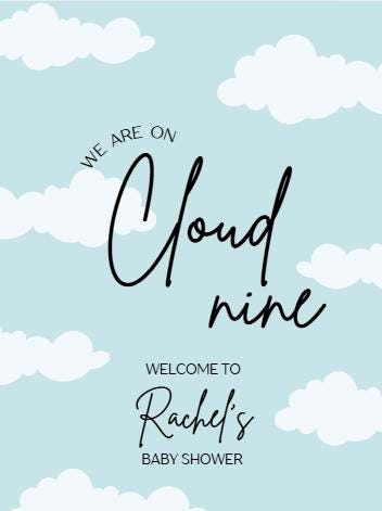 Cloud Nine Welcome Sign Template - Etsy