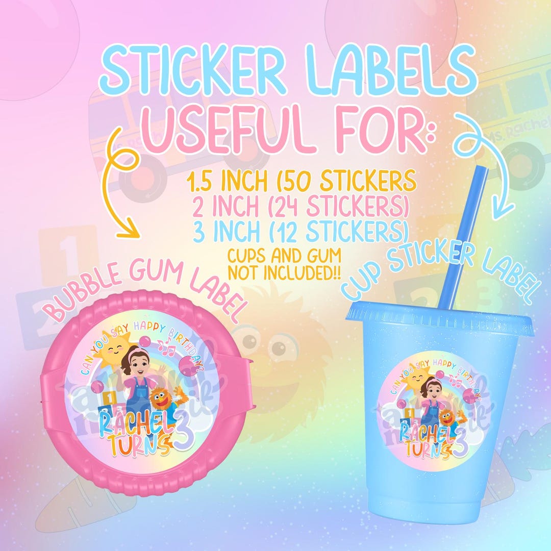 Ms. Rachel Stickers | Sticker Labels | Party Favors | Label Only - Etsy