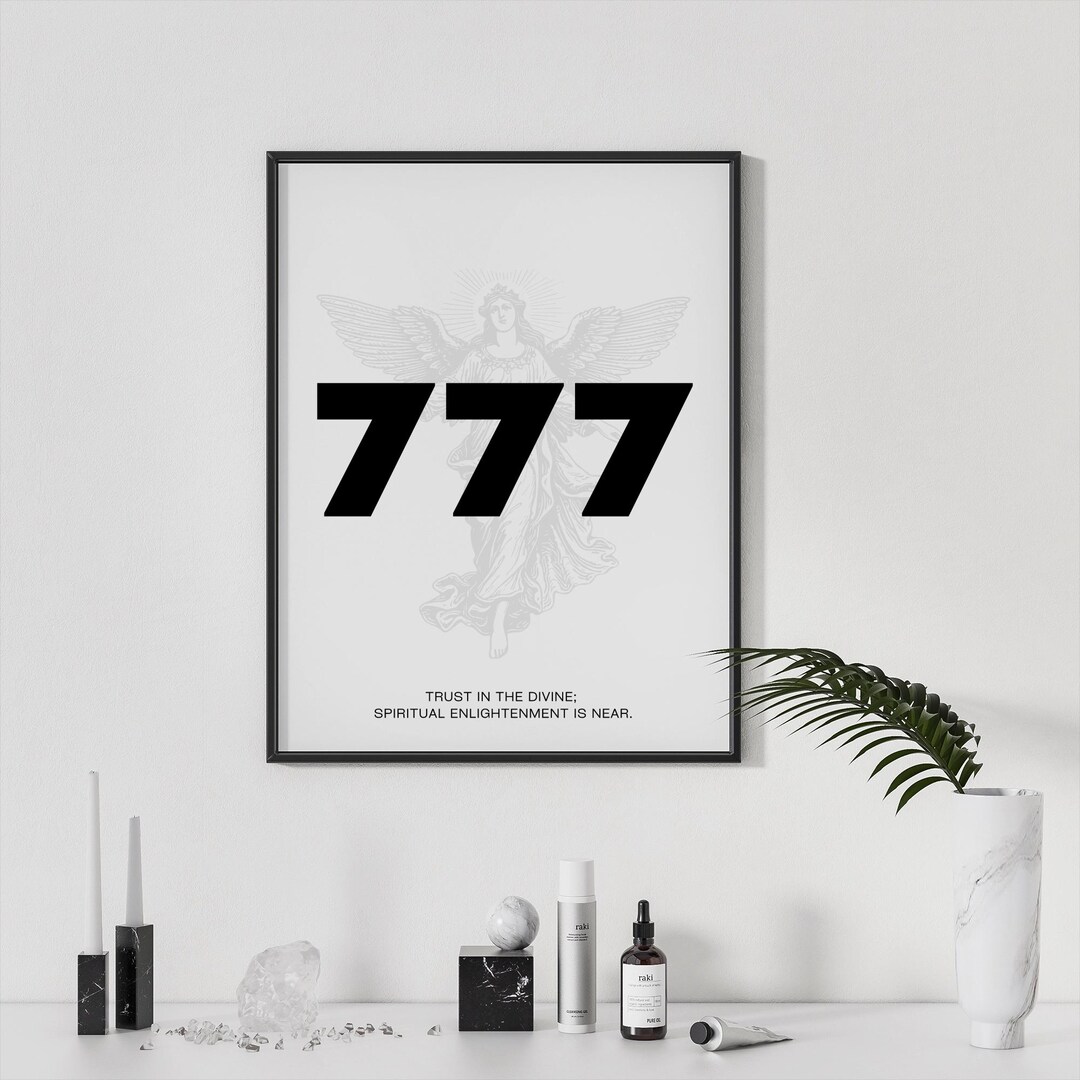 777 Angel Number | Instant Printable Wall Art Print | Digital Download ...