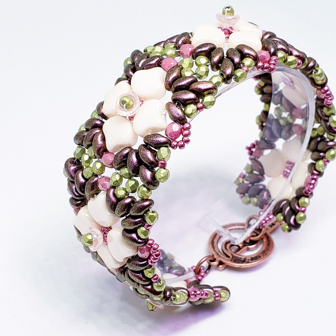 Floral Quilt-pattern Woven Bracelet - Etsy