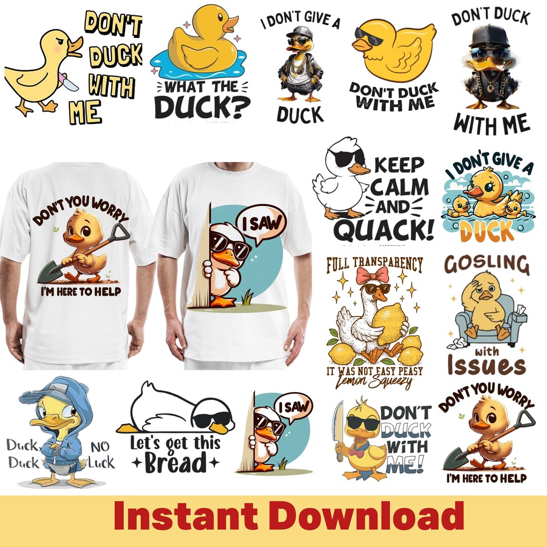 Funny Goose SVG PNG Bundle, Snarky Goose Retro Humor Svg, Sassy Animal ...