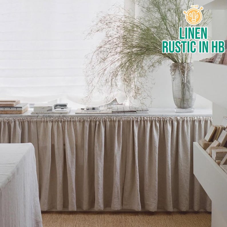 Linen Sink Curtains, Kitchen Cupboard, Sink Skirt, Cafe Linen Drapery ...
