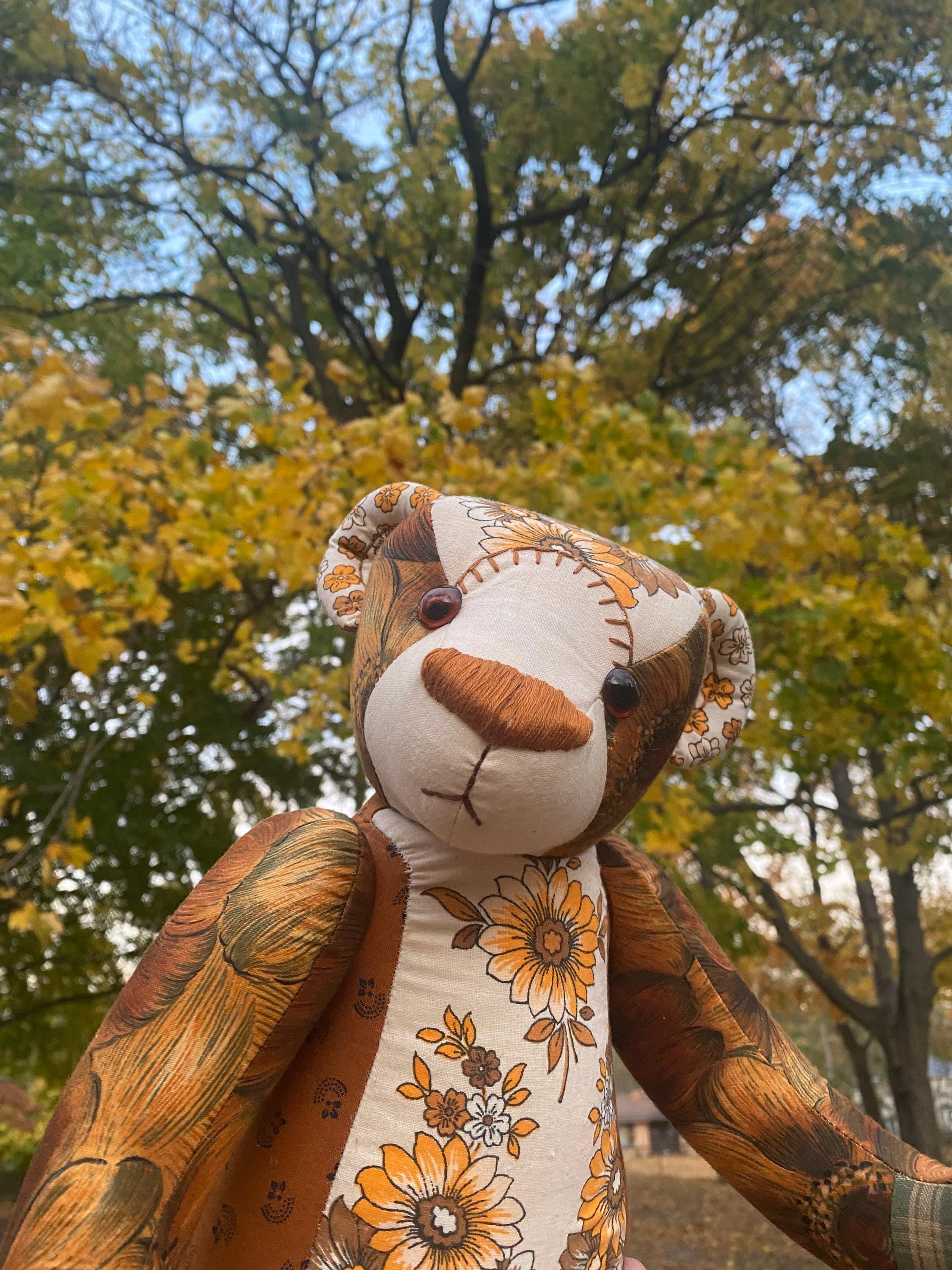 Autumn-fully Posable Teddy Bear Made From Vintage and Secondhand ...