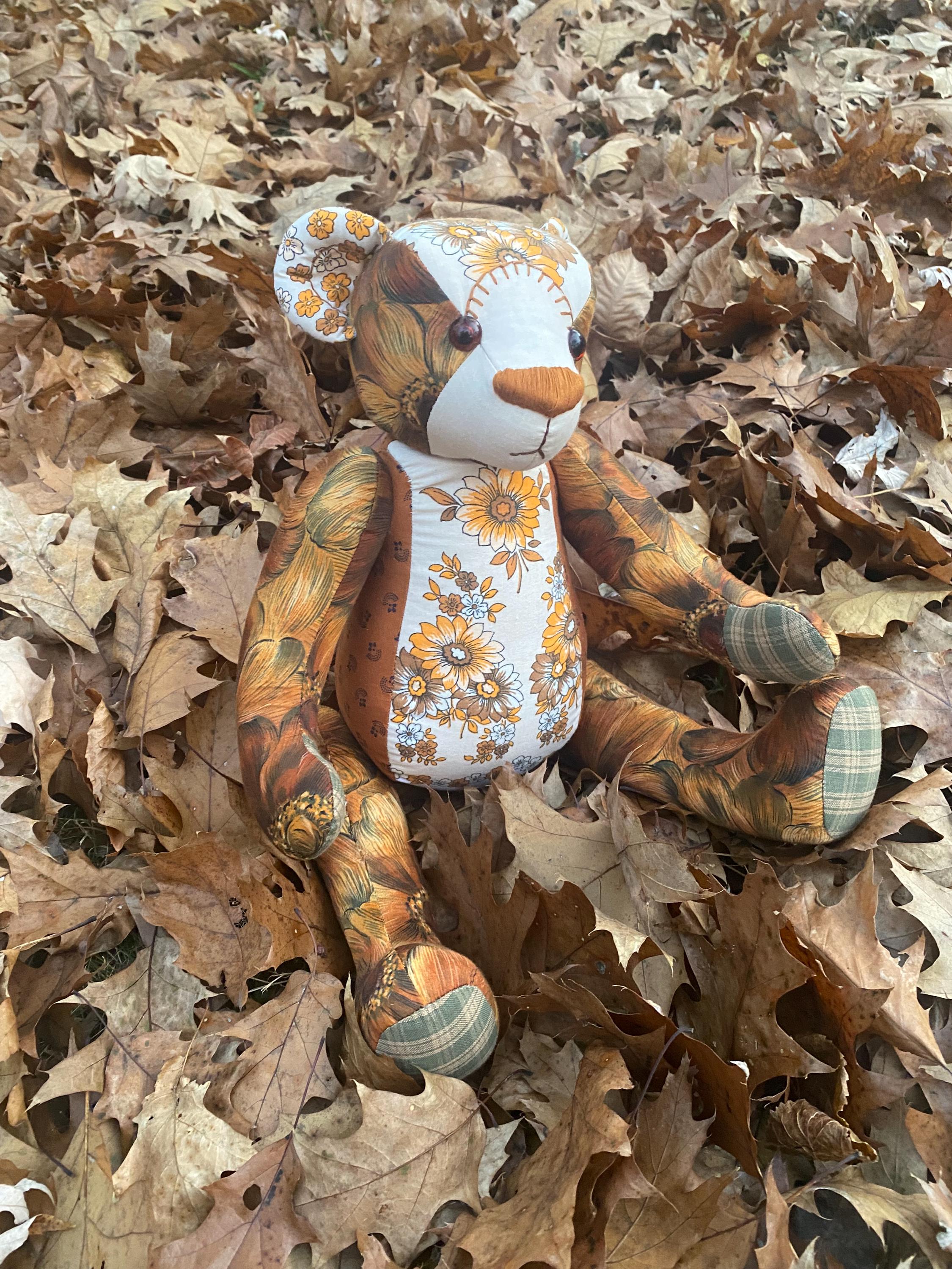 Autumn-fully Posable Teddy Bear Made From Vintage and Secondhand ...