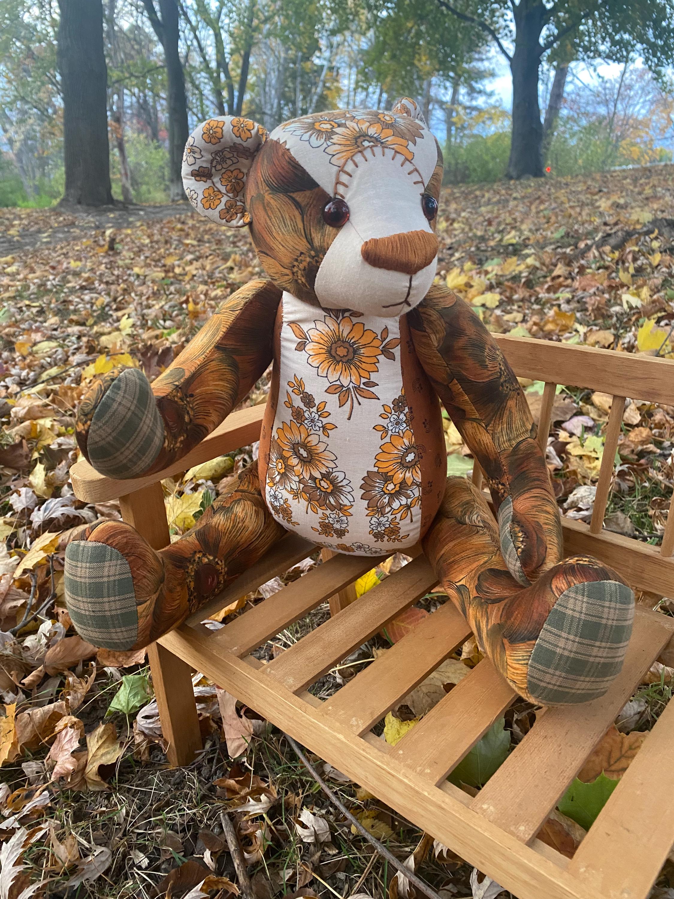 Autumn-fully Posable Teddy Bear Made From Vintage and Secondhand ...