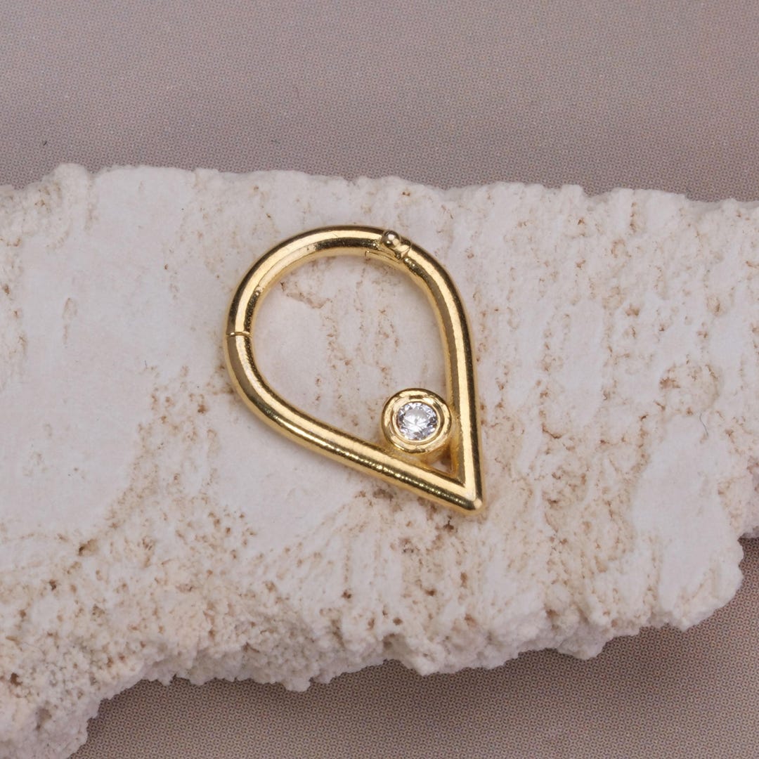 14K Gold Minimalist Septum Ring - Dainty Helix Piercing - Elegant ...