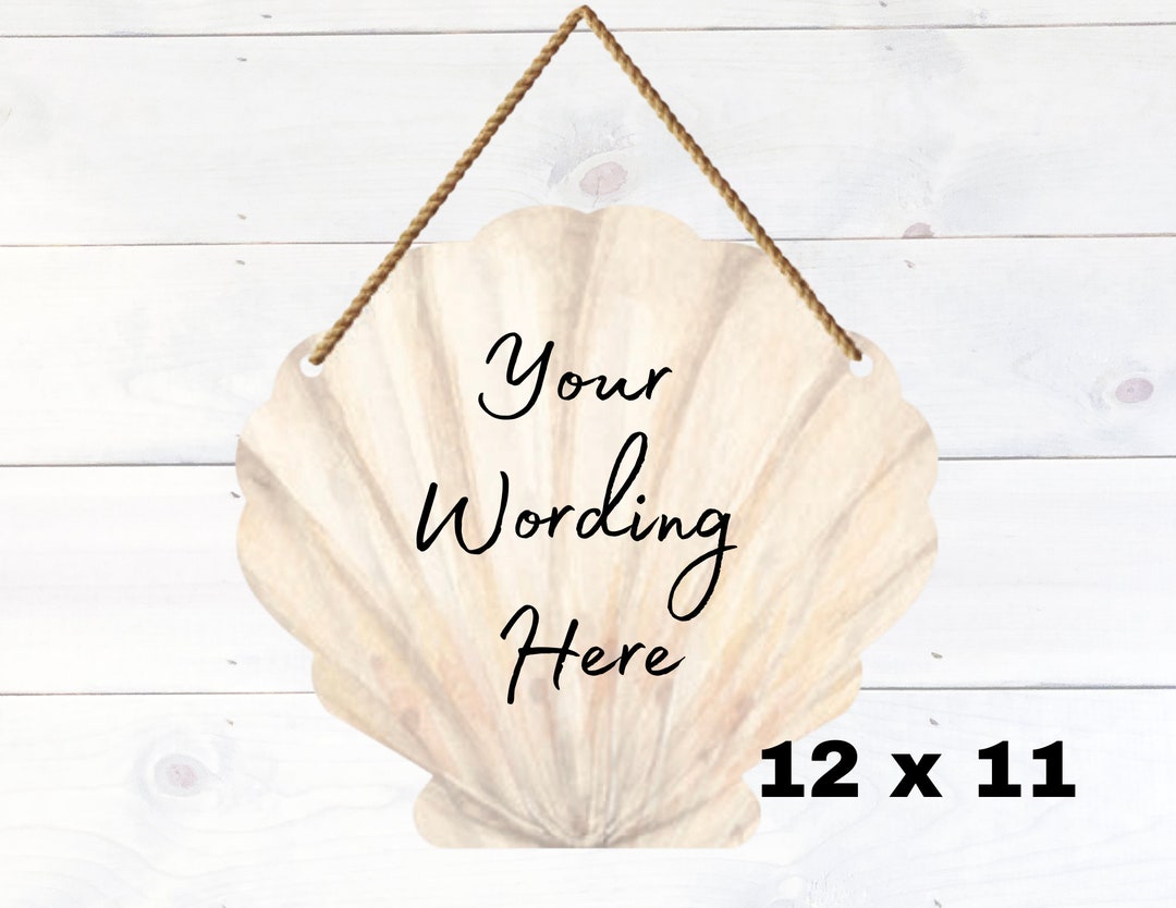 Large Wooden Engraved Shell Ocean Beach Decor - Etsy