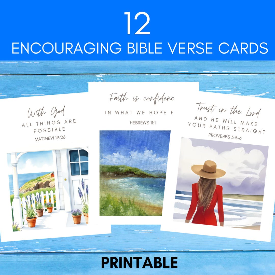 Encouraging Bible Verse Cards Printable, Christian Scripture Notes ...