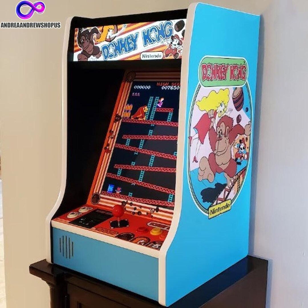 Donkey Kong Bartop Arcade Machine Plays 60 Classic Games|light up Marquee and Full Size 19 ...