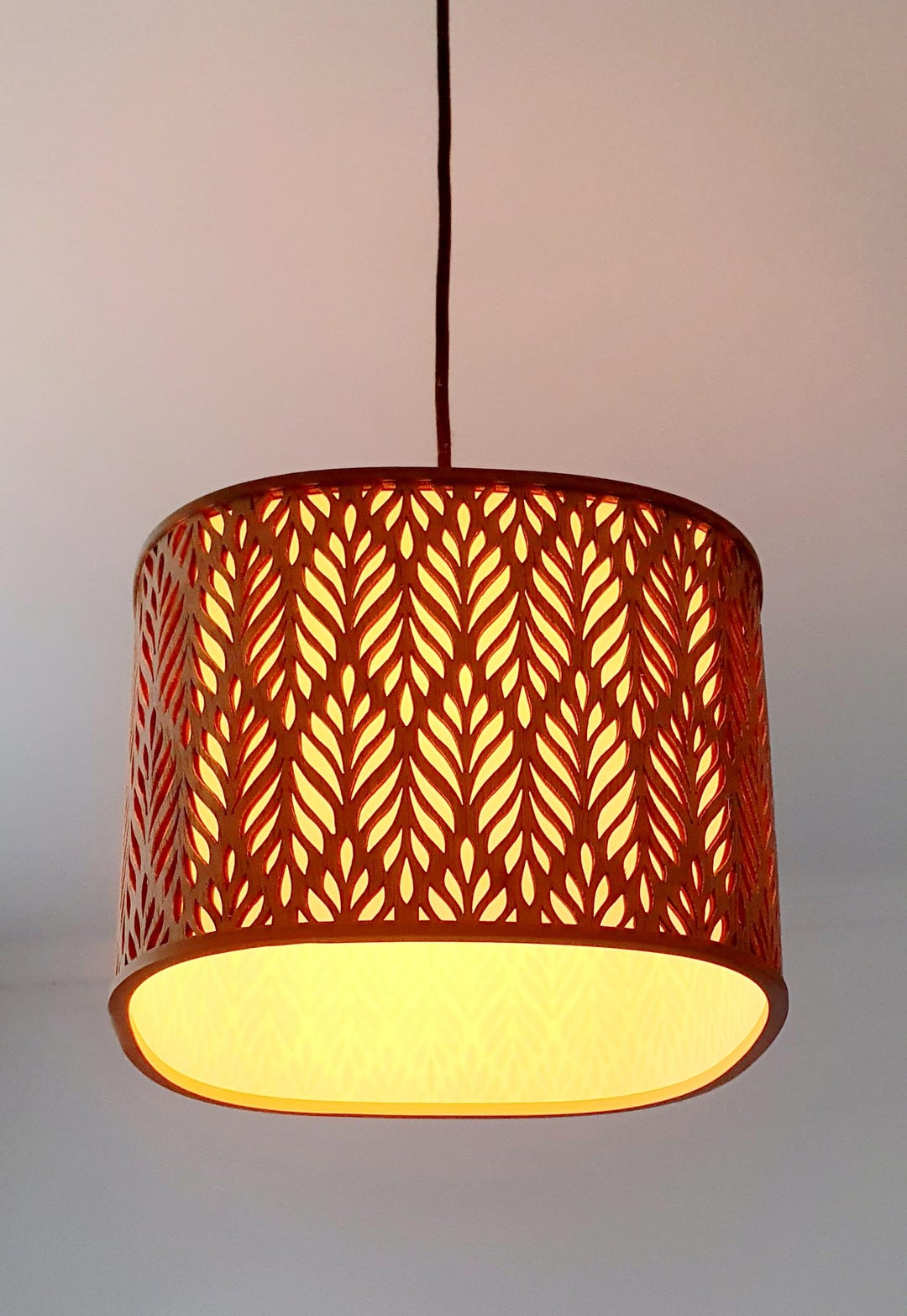 Bend Pendant Light, Hanging Lamp, Wooden Lamp, Designer Lamp, Boho ...