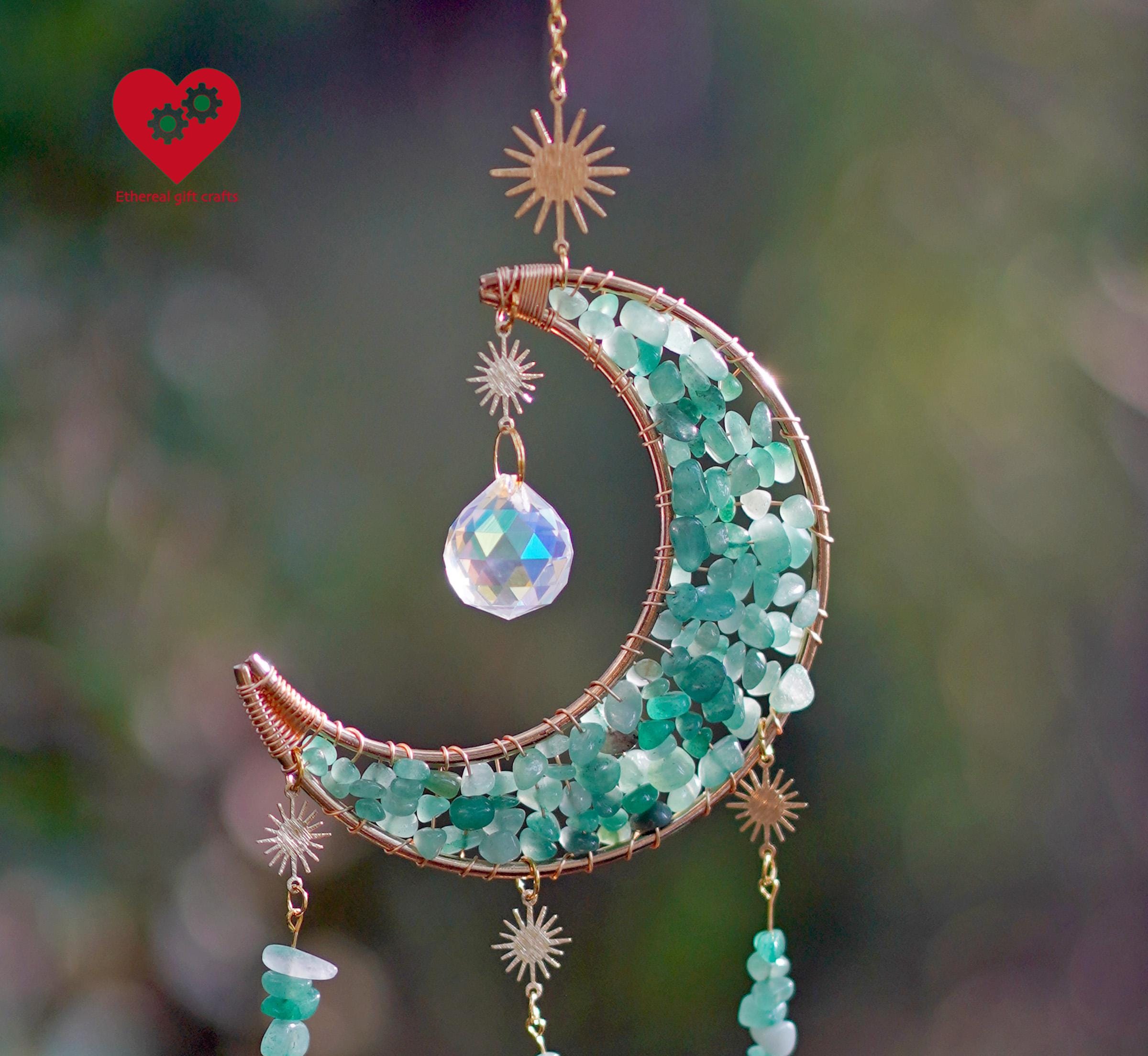 Moon Crystal Suncatcher Hanging, Housewarming Gift, Sun Catcher ...