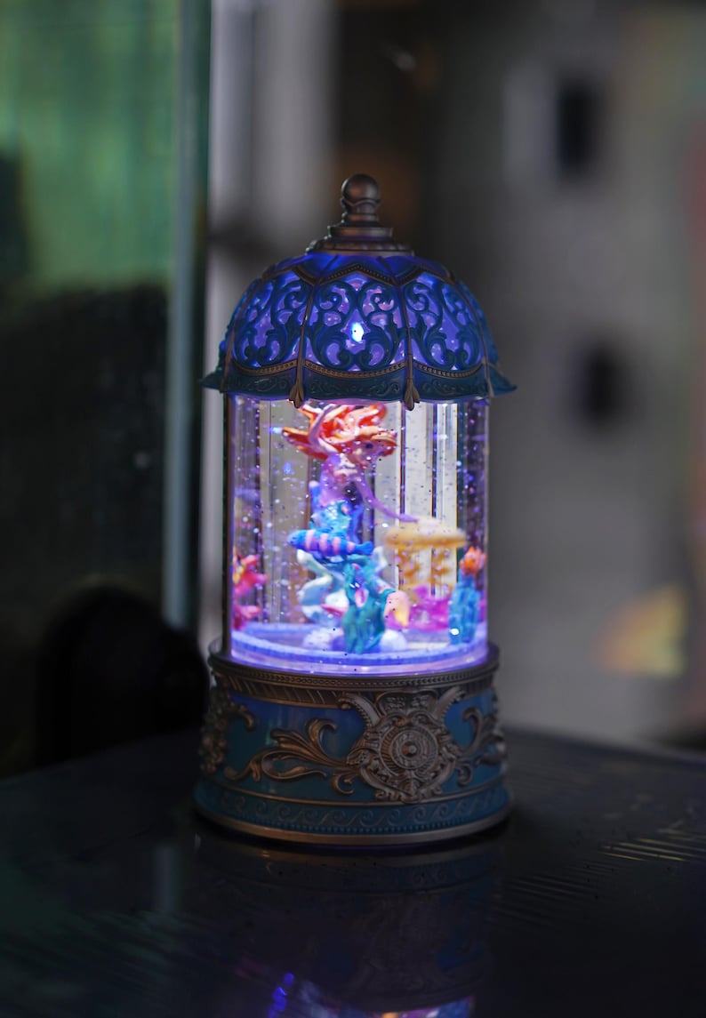 Enchanted Mermaid Carousel Music Box – LED Lighted Rotating Figurine ...