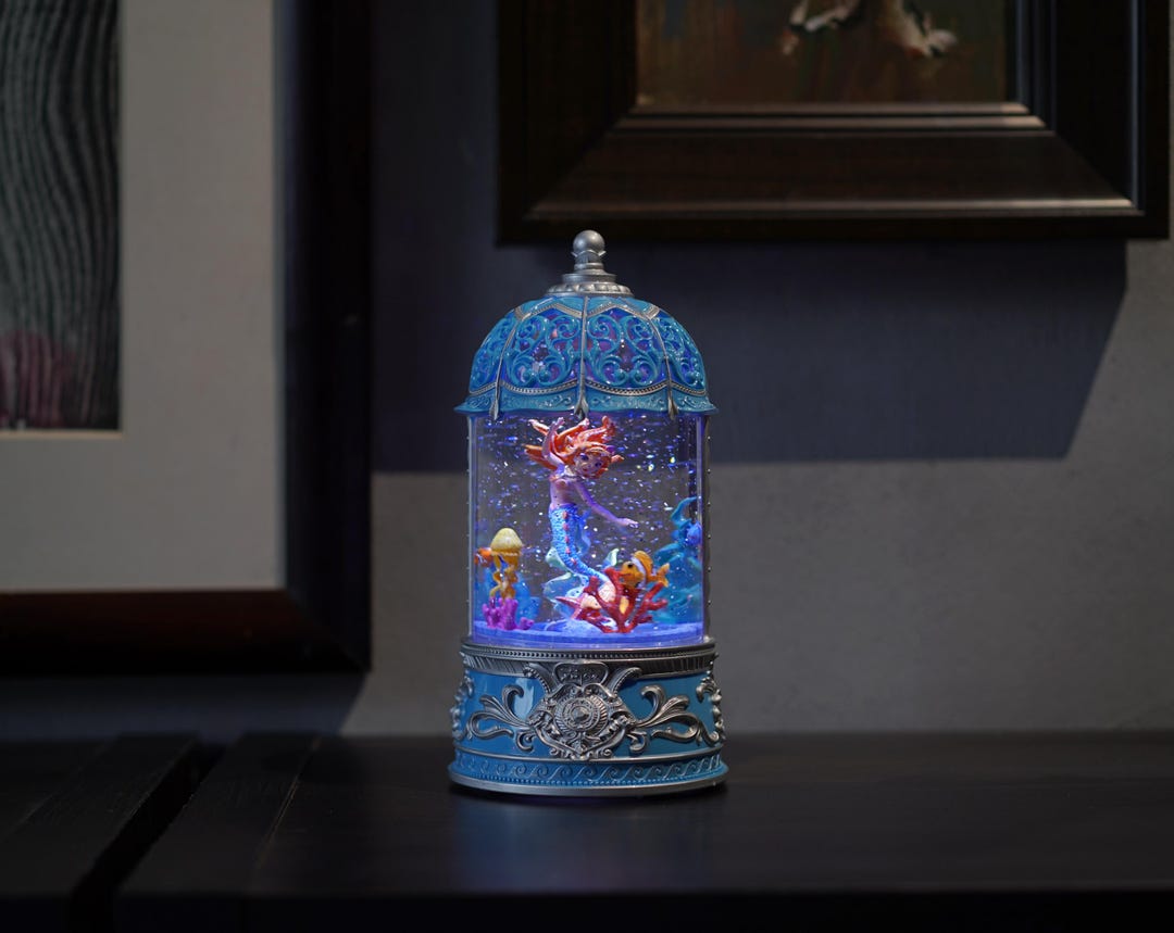 Enchanted Mermaid Carousel Music Box Hand-painted Ocean Jewelry Holder ...