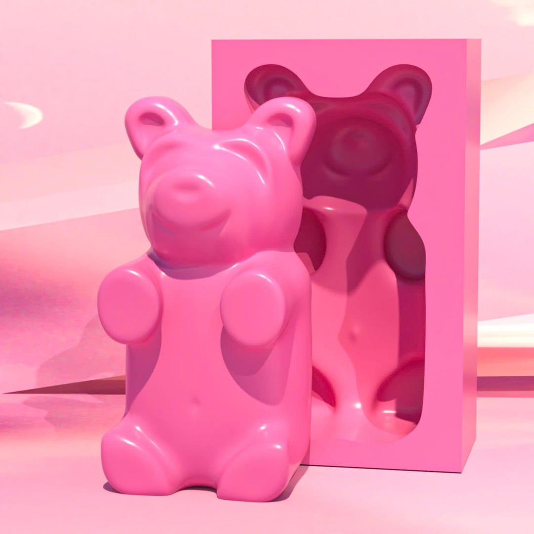 10" Gummy Bear Mold | Handmade Solid Silicone Mold for Resin Art ...