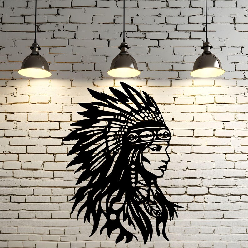 American Native Woman Laser Cut File | Tribal Portrait SVG DXF ...