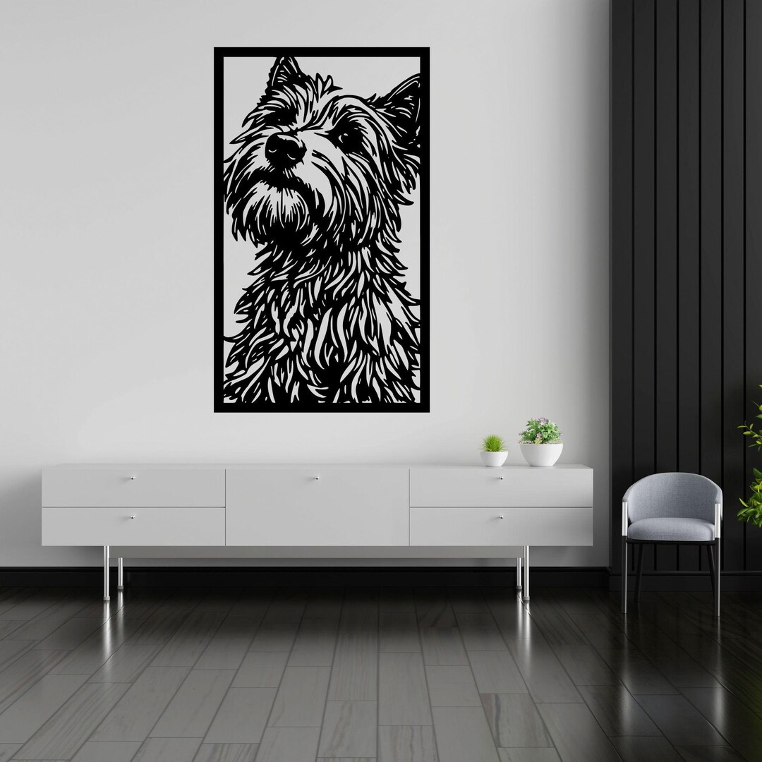 Yorkshire Terrier Laser Cut File | Dog Wall Art Frame SVG | Yorkie CNC ...