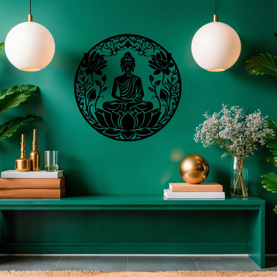 Round Buddha SVG DXF – Laser Cutting Files | Mandala Buddha Vector ...