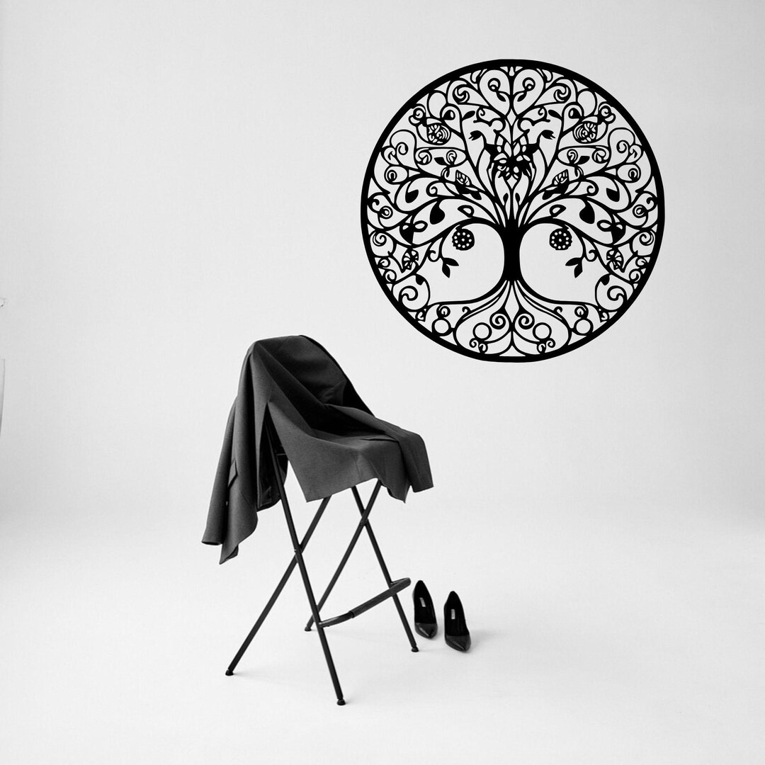 Round Curley Tree of Life Laser Cut File | SVG DXF | Mandala Family ...