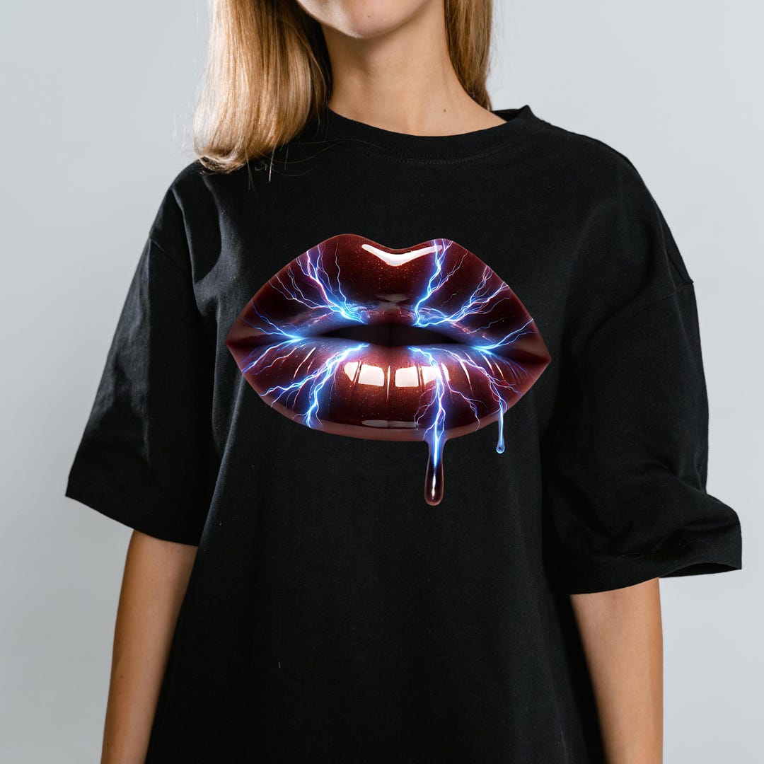 Electric Shock Lips With Glossy Finish and Lightning Effects - Etsy