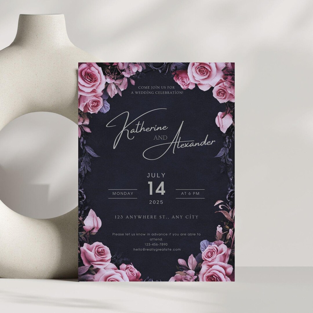 Enchanting Rose Garden Wedding Invitation, Rustic Rose Wedding ...