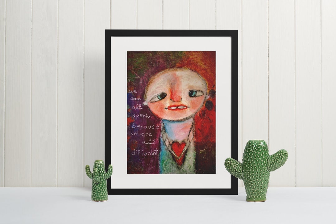 Whimsical Boy Print, Whimsical Boy Art Print, Colorful Boy Art Print ...
