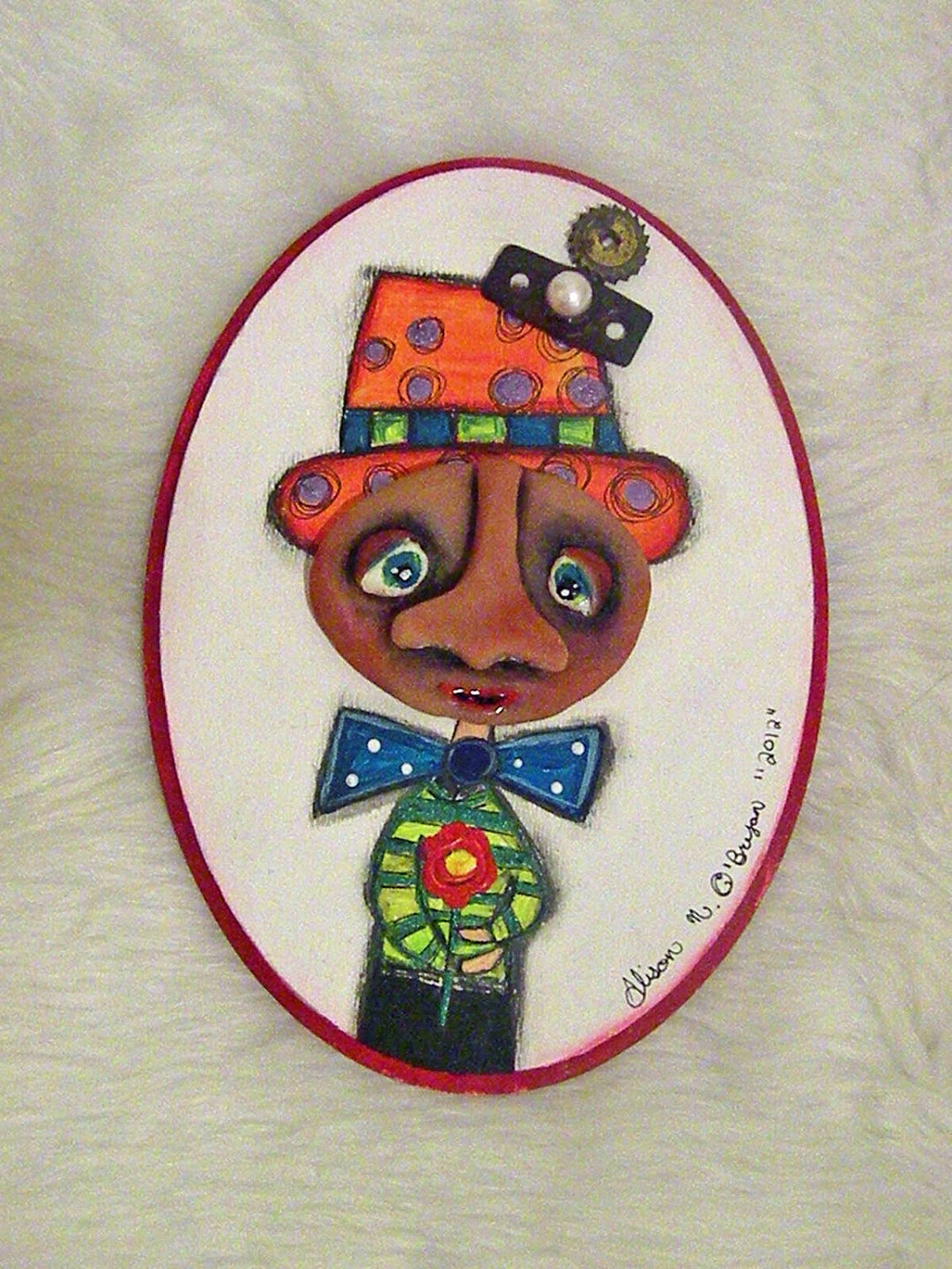 Polymer Clay Man, Polymer Clay Painting, Polymer Clay Wall Hanging ...