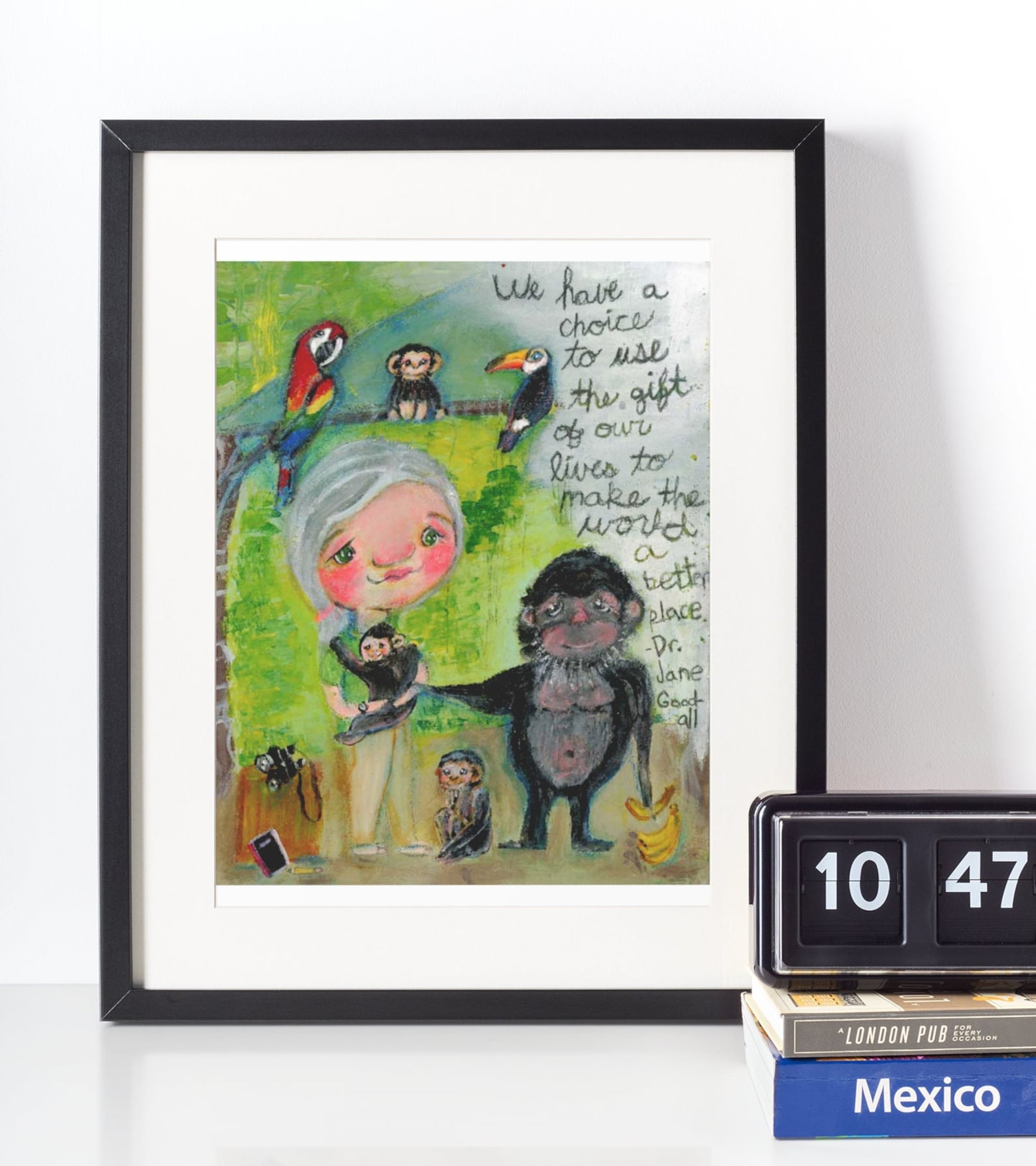 Dr. Jane Goodall Print, Jane Goodall Print With Quote, Jane Goodall Art ...