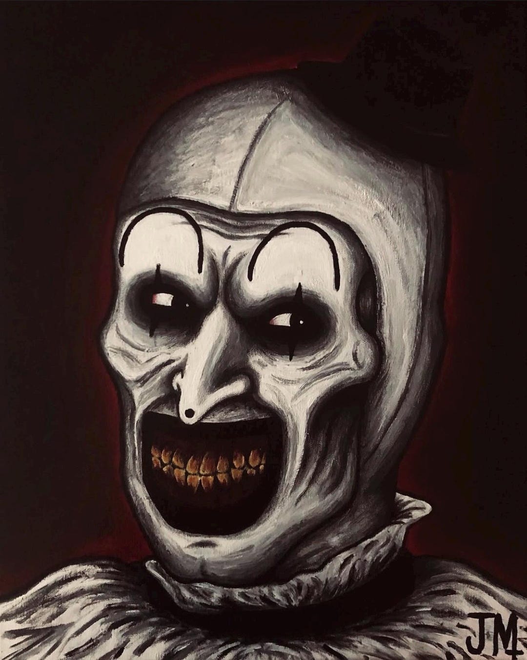 Terrifier Art the Clown Hand Painted Acrylic Painting Portrait 16x20 - Etsy