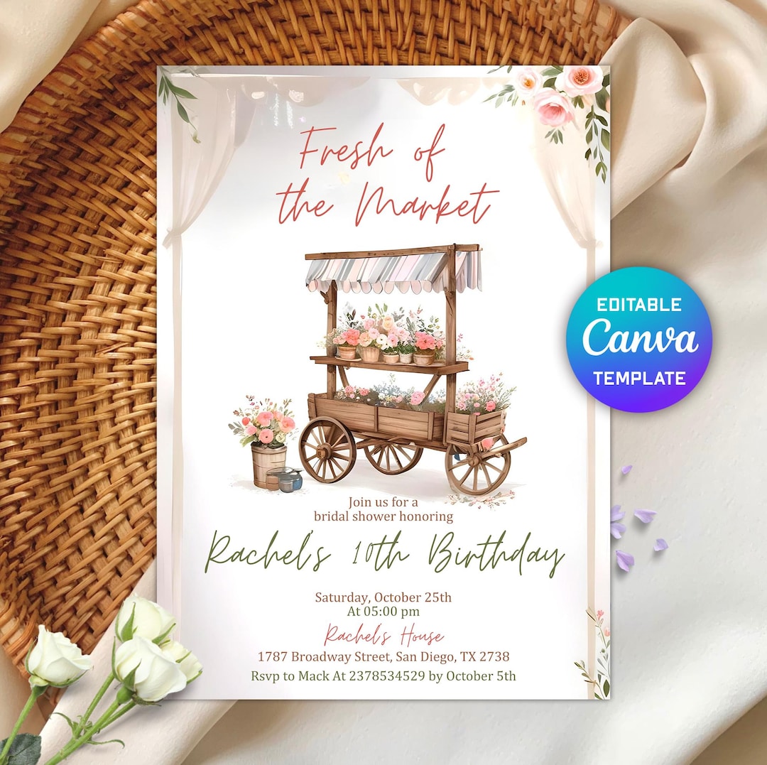 Fresh off the Market Bridal Shower Invitation, Farmer's Market ...