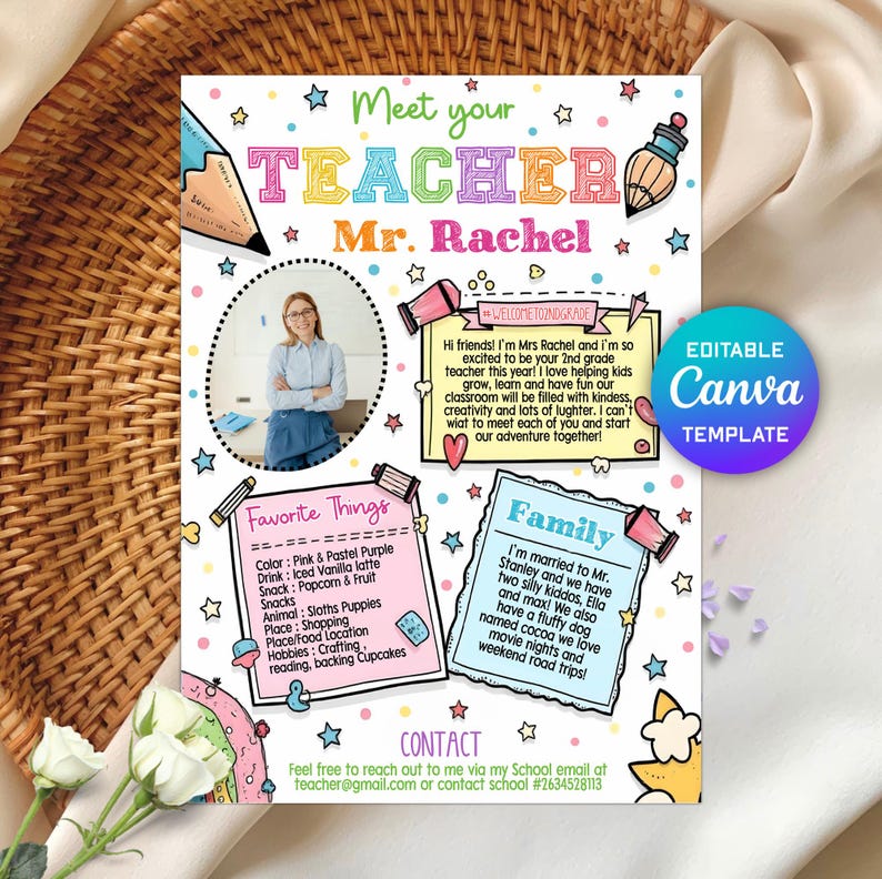 Printable Meet Your Teacher Letter Template, Meet the Teacher Bio, Back ...