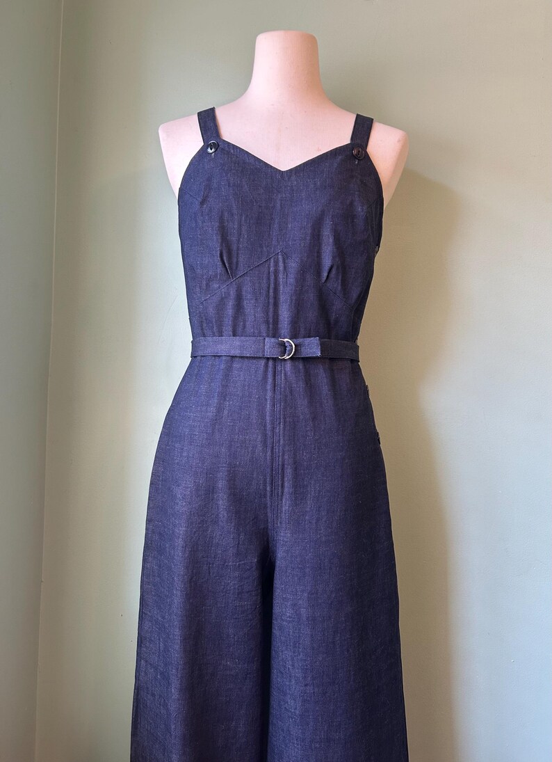 1940s 40s Vintage Style Denim Overalls With Belt Custom Order - Etsy