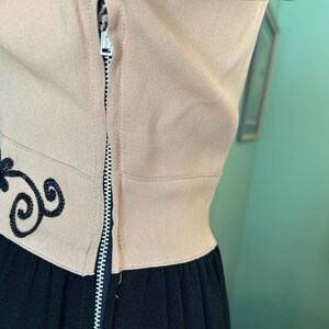 1930's 1940s Tow Tone Vintage Rayon Crepe Dress XXS - Etsy