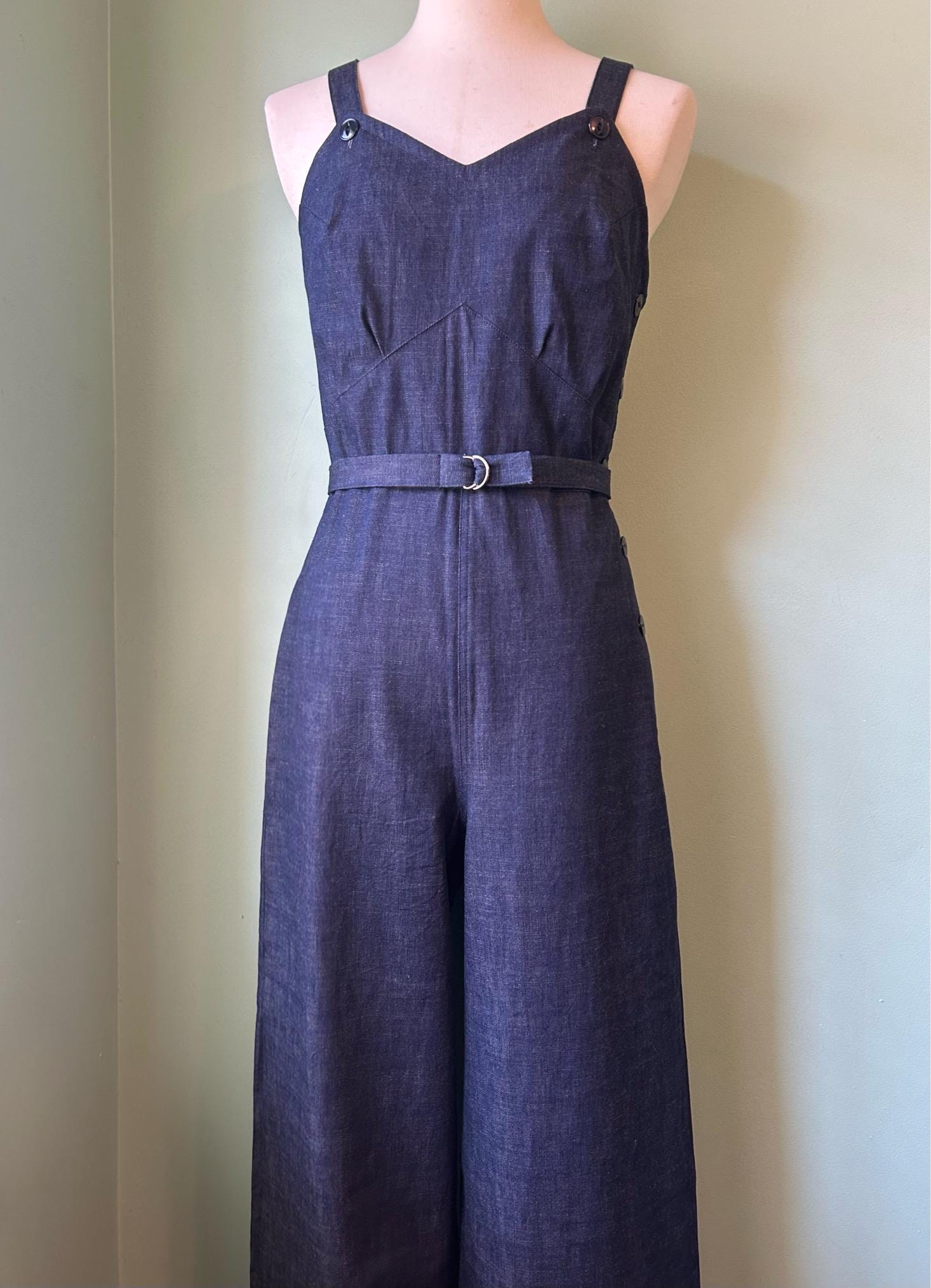 1940s 40s Vintage Style Denim Overalls With Belt Custom Order - Etsy