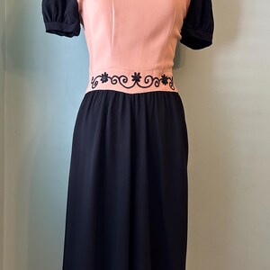 1930's 1940s Tow Tone Vintage Rayon Crepe Dress XXS - Etsy