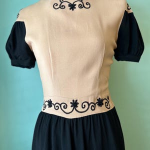 1930's 1940s Tow Tone Vintage Rayon Crepe Dress XXS - Etsy