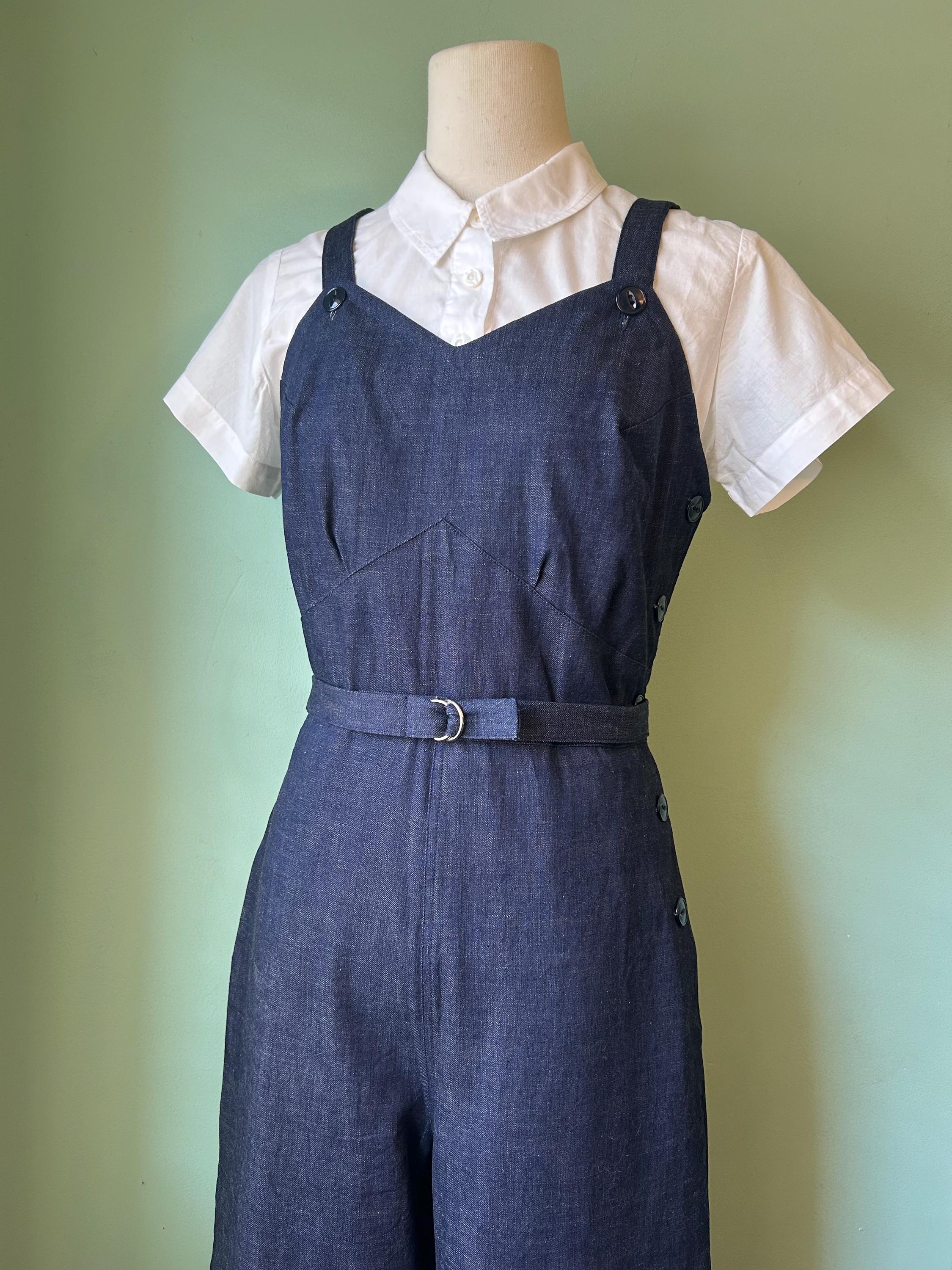 1940s 40s Vintage Style Denim Overalls With Belt Custom Order - Etsy